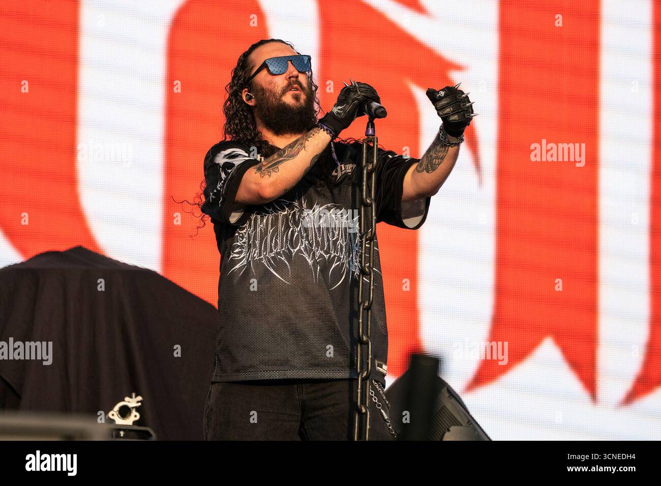 Eric Vanlerberghe of I Prevail performs during Louder Than Life music ...