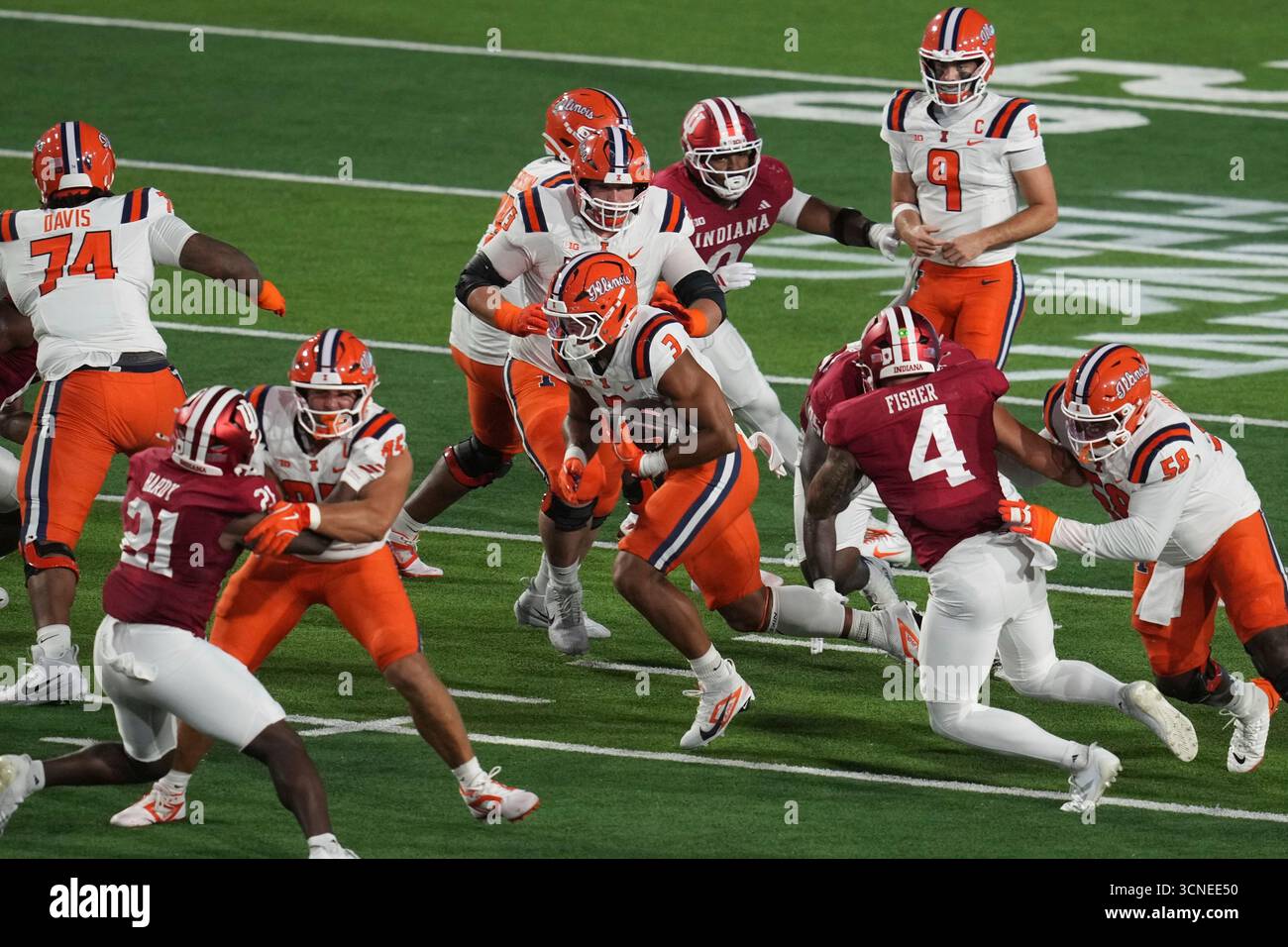 Illinois running back Kaden Feagin (3) runs during the first half of an ...