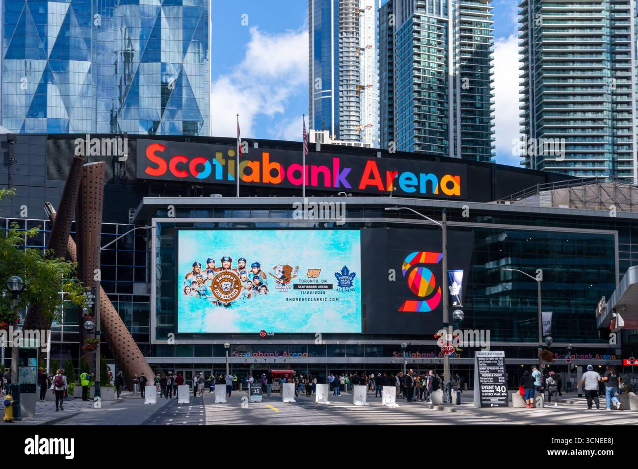 Exterior of Scotiabank Arena in Toronto. The Scotiabank Arena is a multi purpose indoor sporting ...