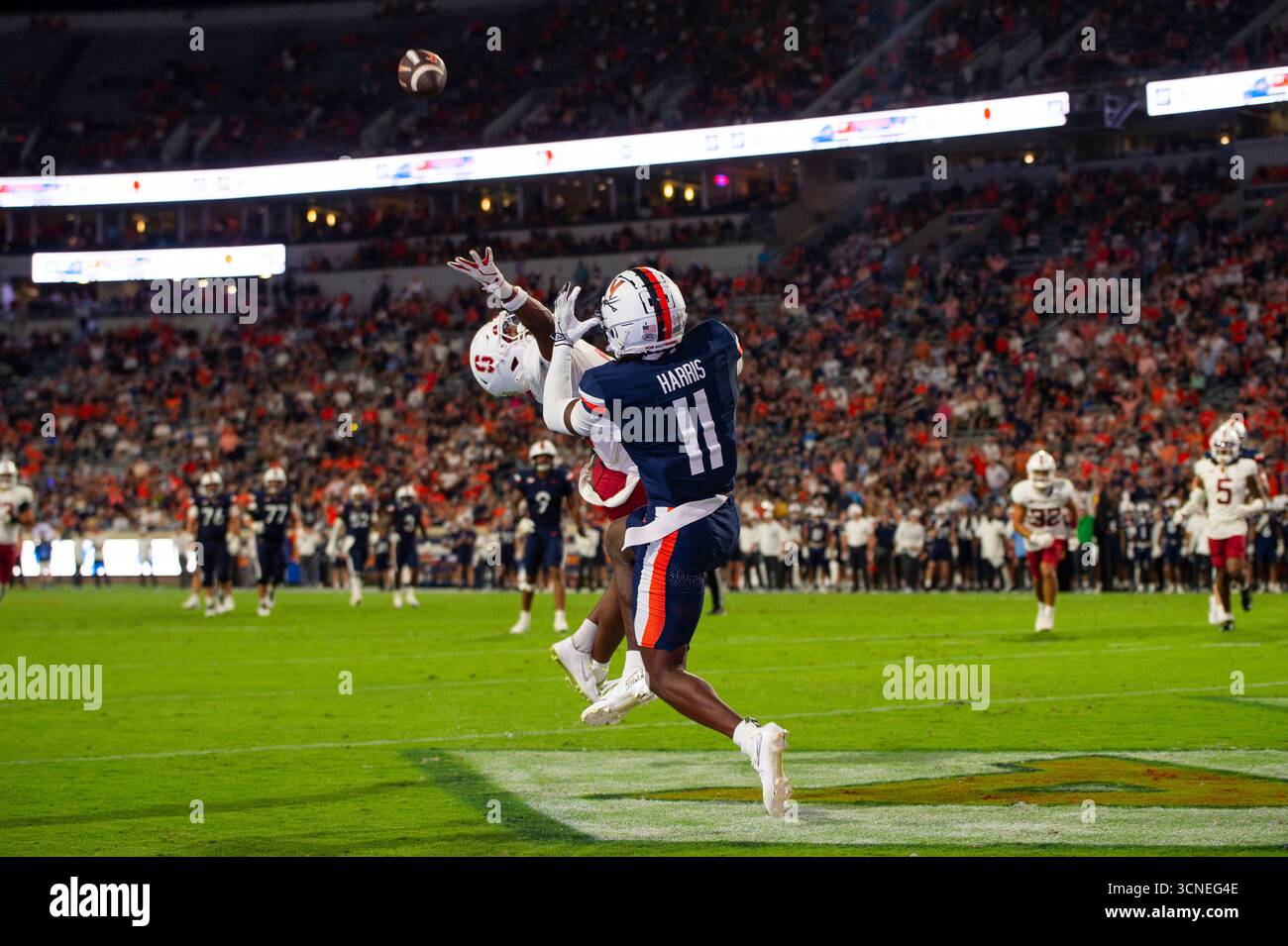 Virginia wide receiver Trell Harris (11) catches a touchdown pass over ...