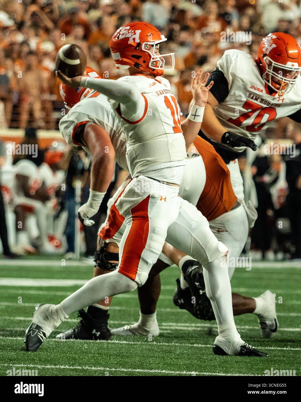 Sept 20, 2025. Hunter Watson (10) in action for the Sam Houston ...