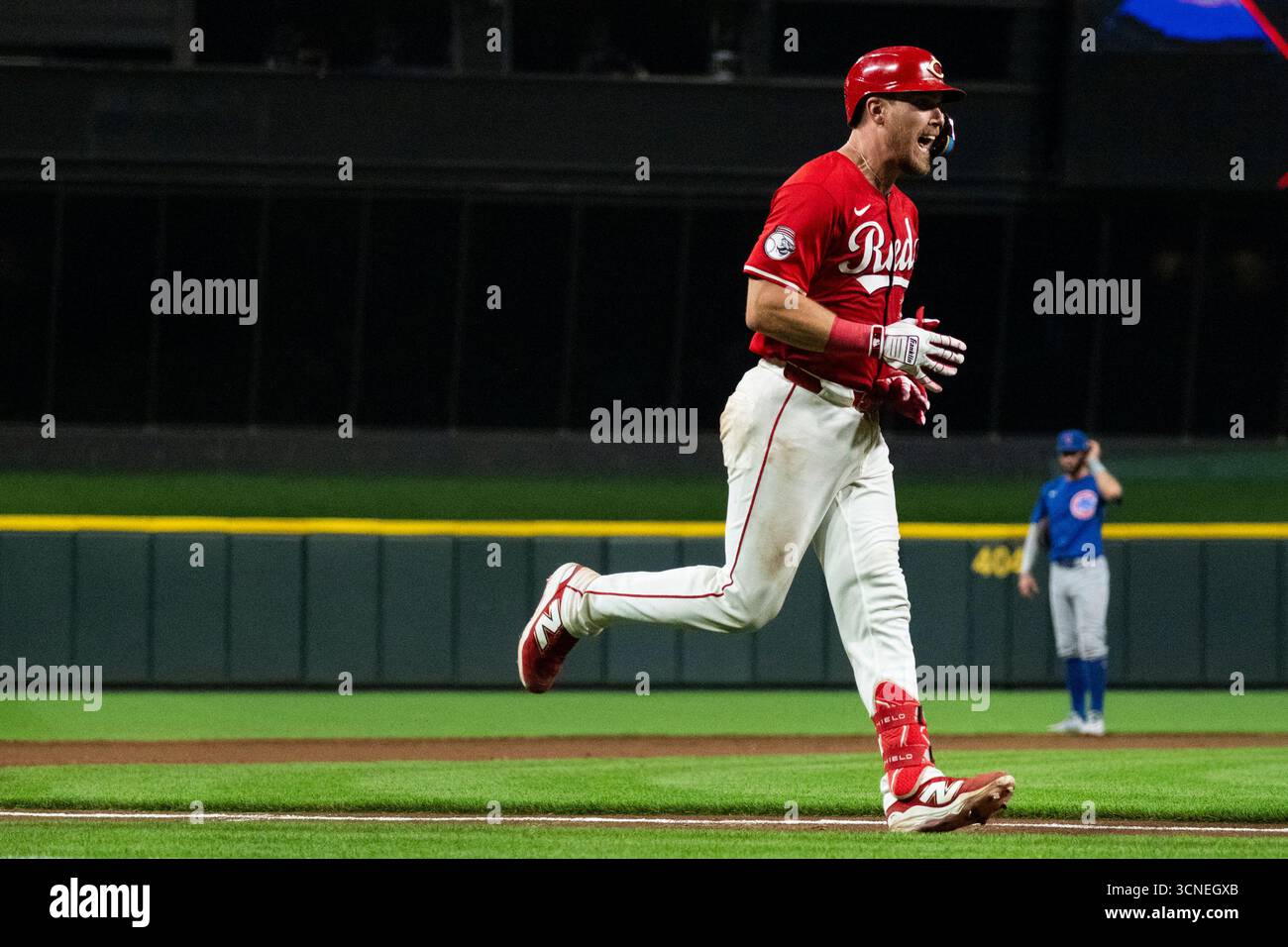 Cincinnati Reds' Tyler Stephenson celebrates after hitting a home run ...