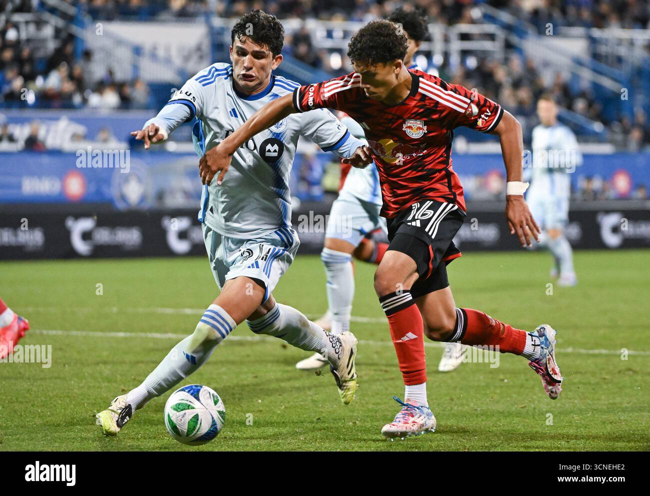 New York Red Bulls' Julian Hall (16) tries to get by CF Montreal's ...