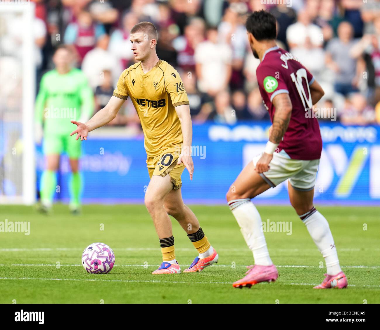 Adam Wharton of Crystal Palace on the ball during the Premier League ...
