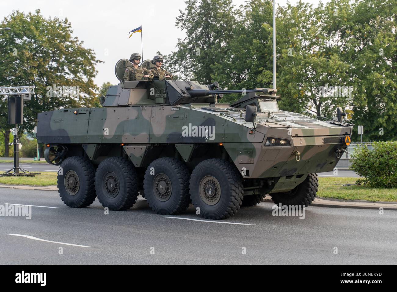 Polish servicemen present KTO Rosomak armored personnel carriers at ...