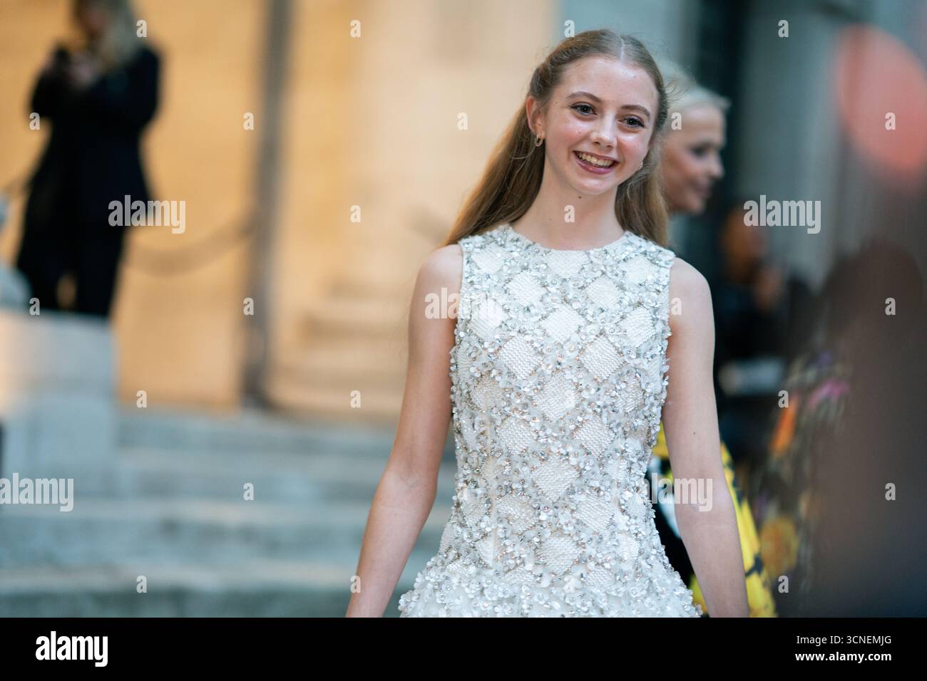 Evie Templeton arrives at the Richard Quinn show during London Fashion ...