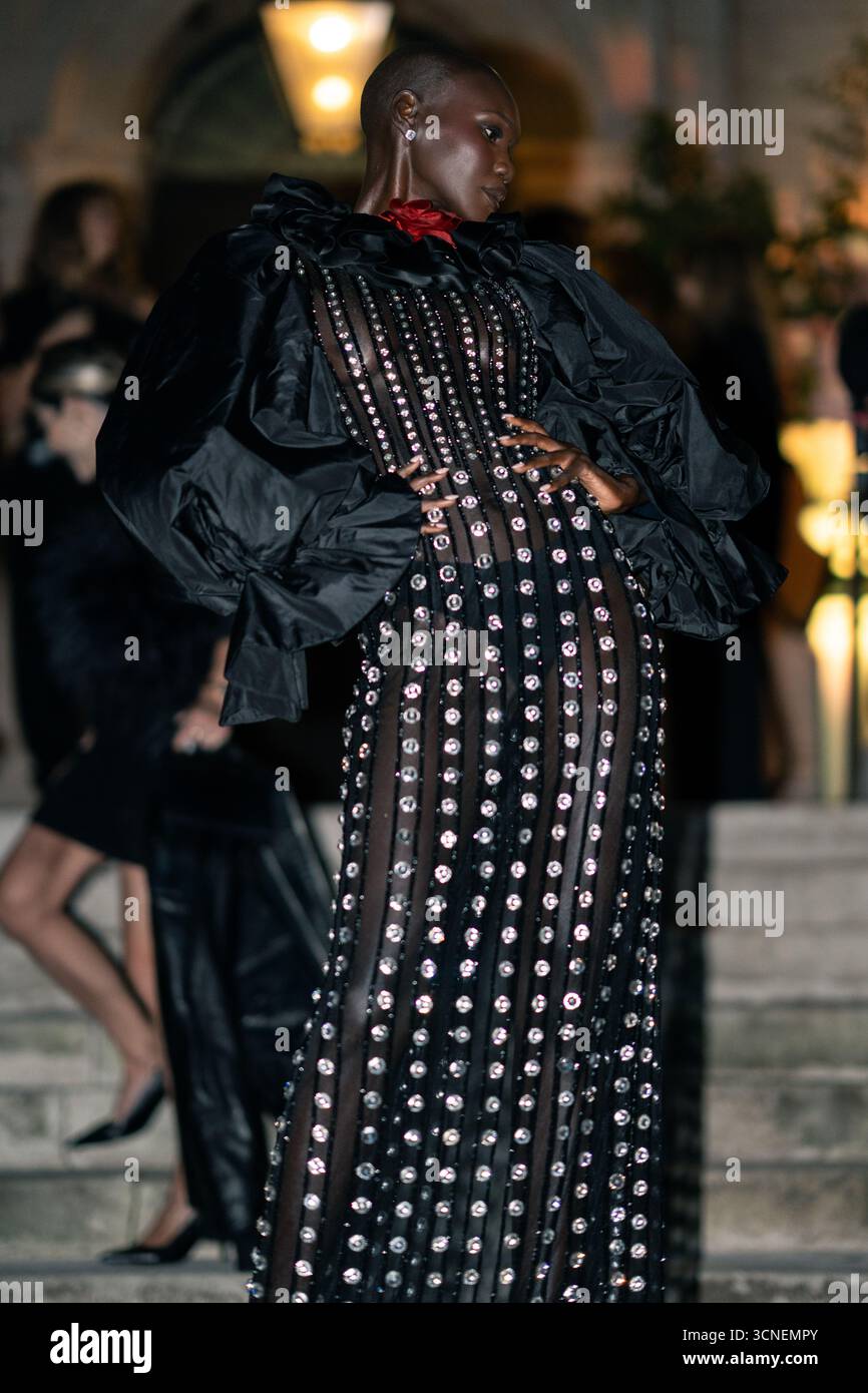 Adot Gak arrives at the Richard Quinn show during London Fashion Week ...