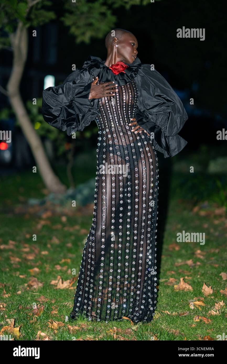 Adot Gak arrives at the Richard Quinn show during London Fashion Week ...