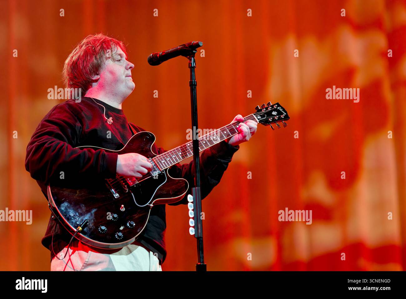 Scottish singer-songwriter Lewis Capaldi, seen performing at Co-op Live ...