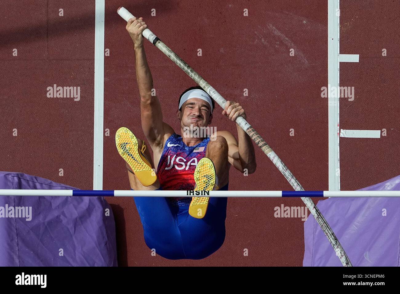 United States' Harrison Williams competes during men's pole vault ...