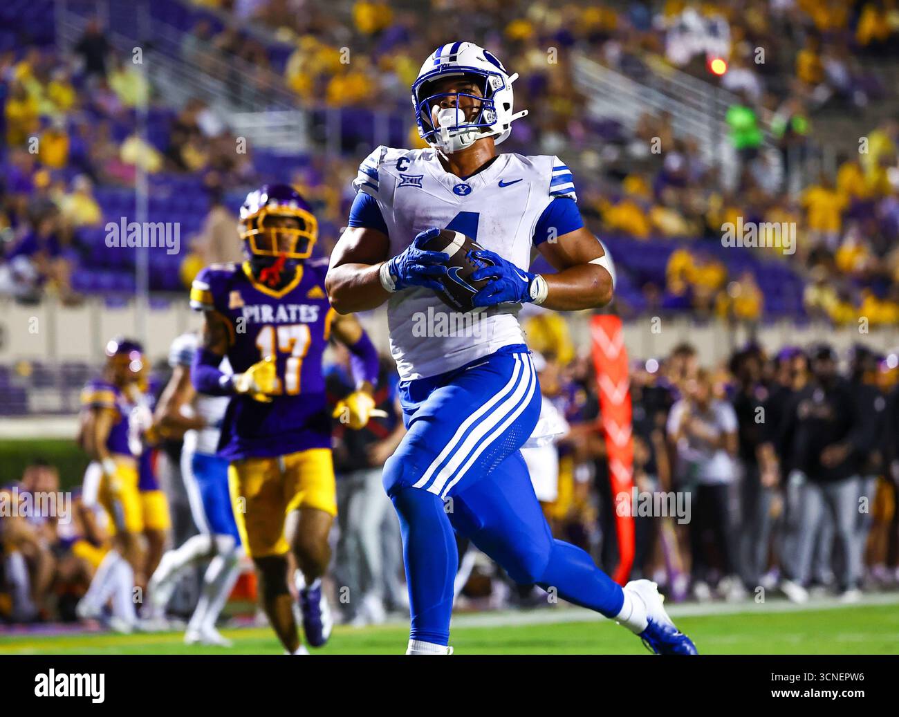 September 20, 2025: BYU running back LJ Martin (4) scores touchdown in ...