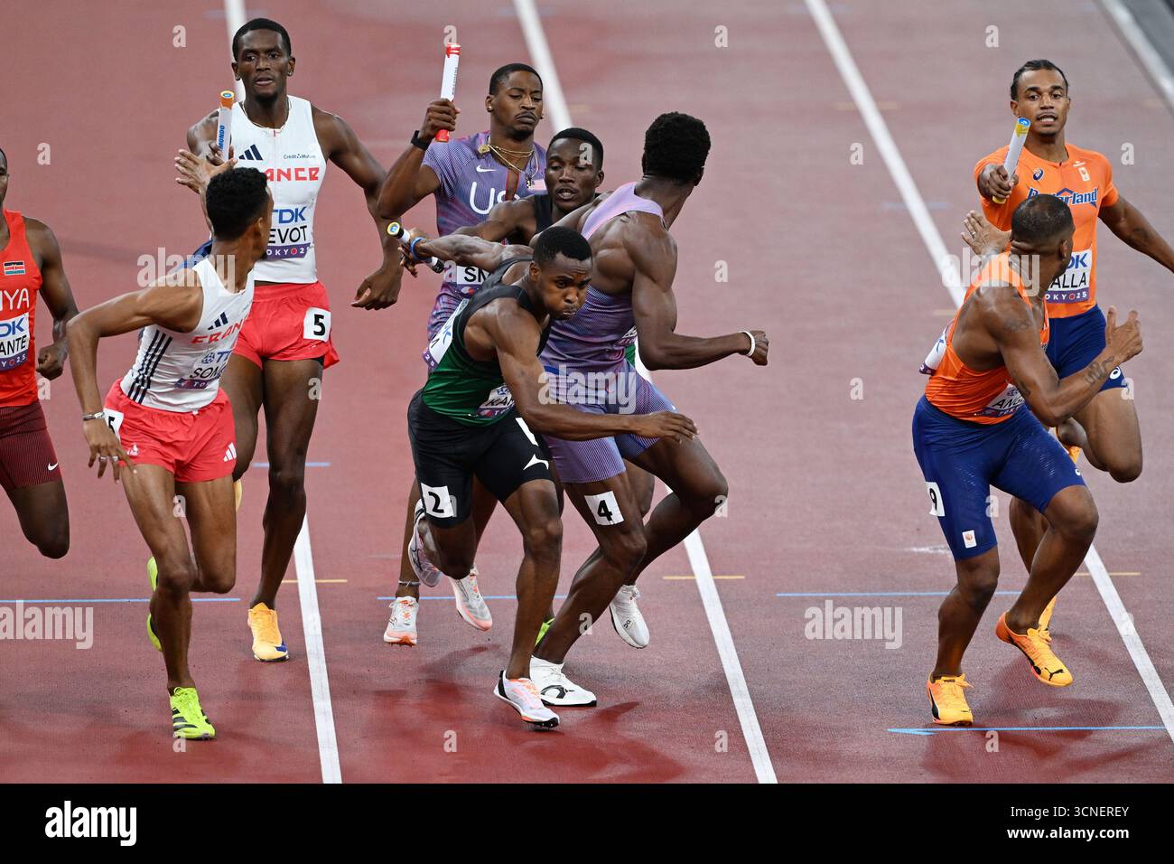 (L-R) Loc PREVOT (FRA), Demarius SMITH (USA), Sitali KAKENE (ZAM ...