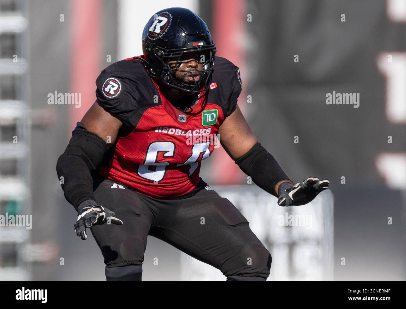 Ottawa, Canada. 20 Sep 2025. Dino BOYD (64) of the Ottawa Redblacks ...