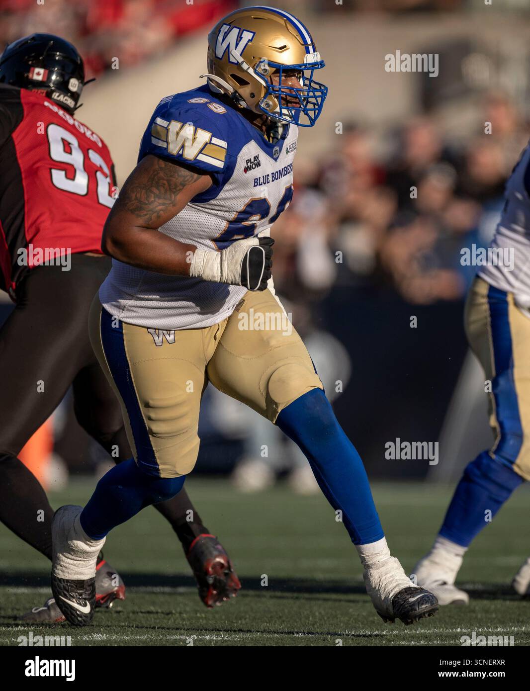 Ottawa, Canada. 20 Sep 2025. Kendall RANDOLPH (69) of the Winnipeg Blue ...