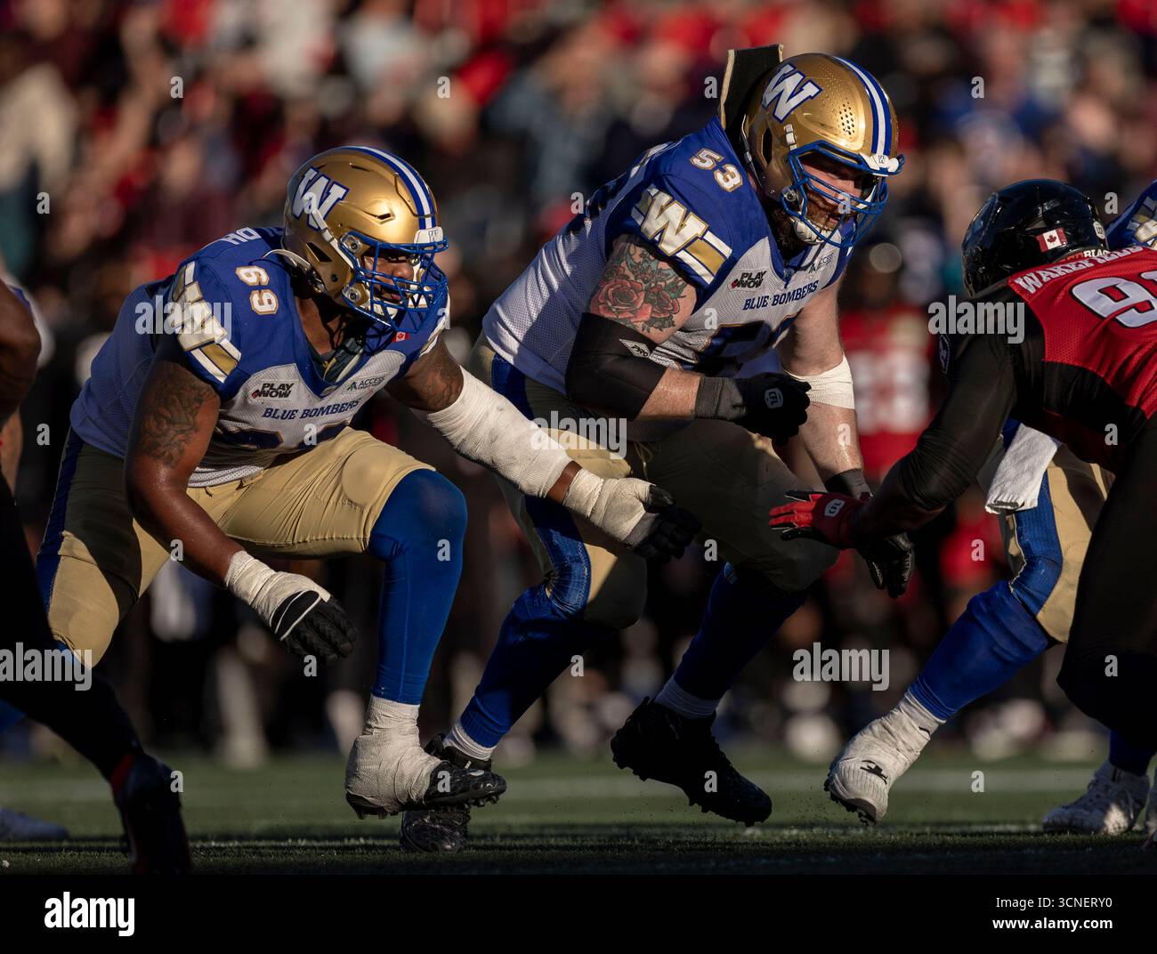 Ottawa, Canada. 20 Sep 2025. Kendall RANDOLPH (69) of the Winnipeg Blue ...