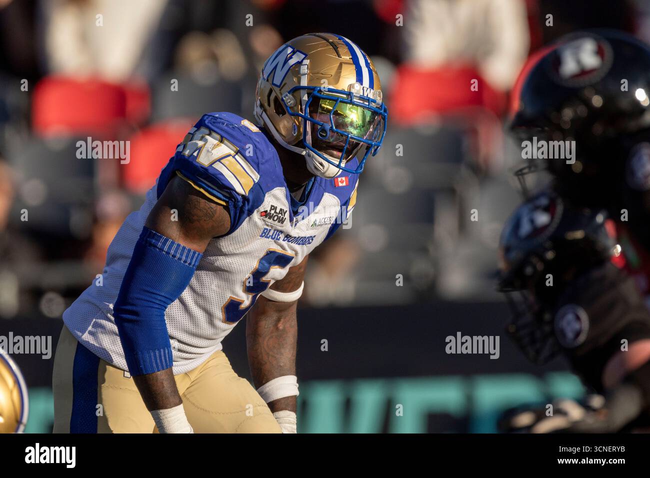 Ottawa, Canada. 20 Sep 2025. Willie JEFFERSON (5) of the Winnipeg Blue Bombers. The visiting ...