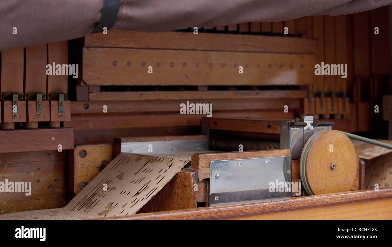 ROTTERDAM, NETHERLANDS - SEPTEMBER 13, 2025 - Barrel organ mechanism ...