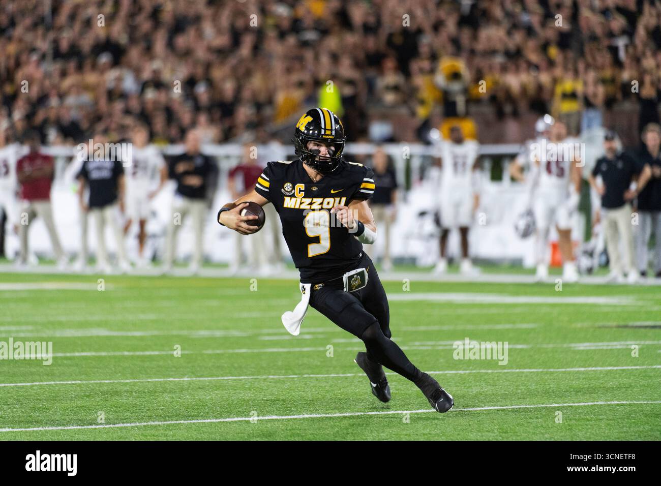 Missouri quarterback Beau Pribula runs during the second half of an ...