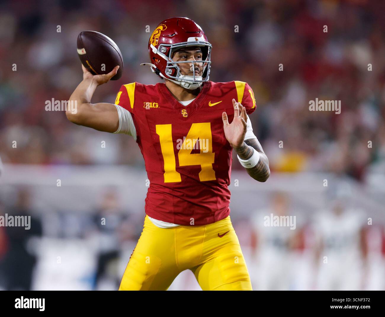 September 20, 2025 USC Trojans quarterback Jayden Maiava (14) throws a ...