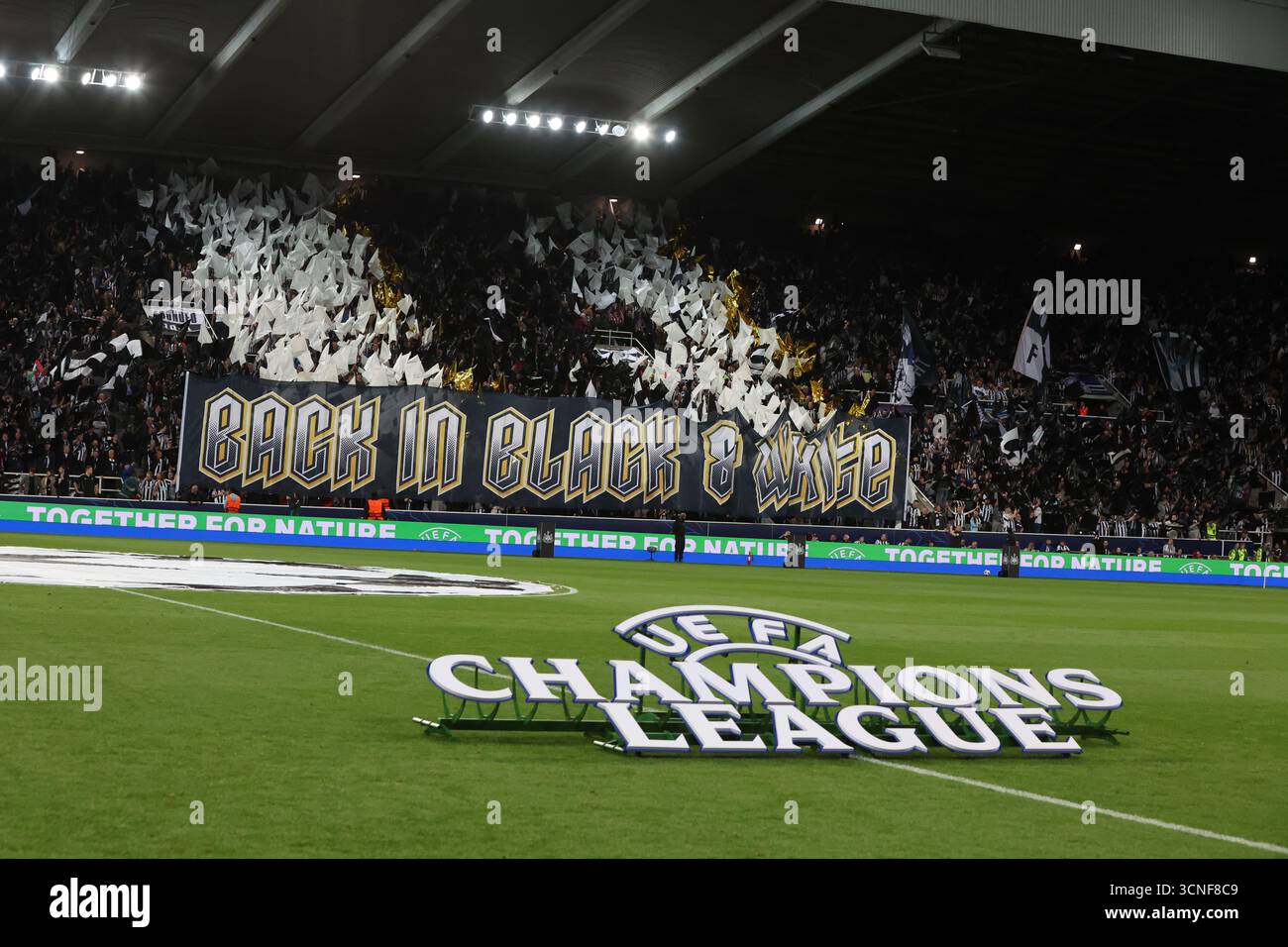 Newcastle Upon Tyne, England, 18th September 2025. Fans banners during ...