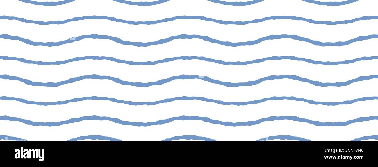 Seamless baby wave pattern with hand drawn curly lines. Playful vector ...