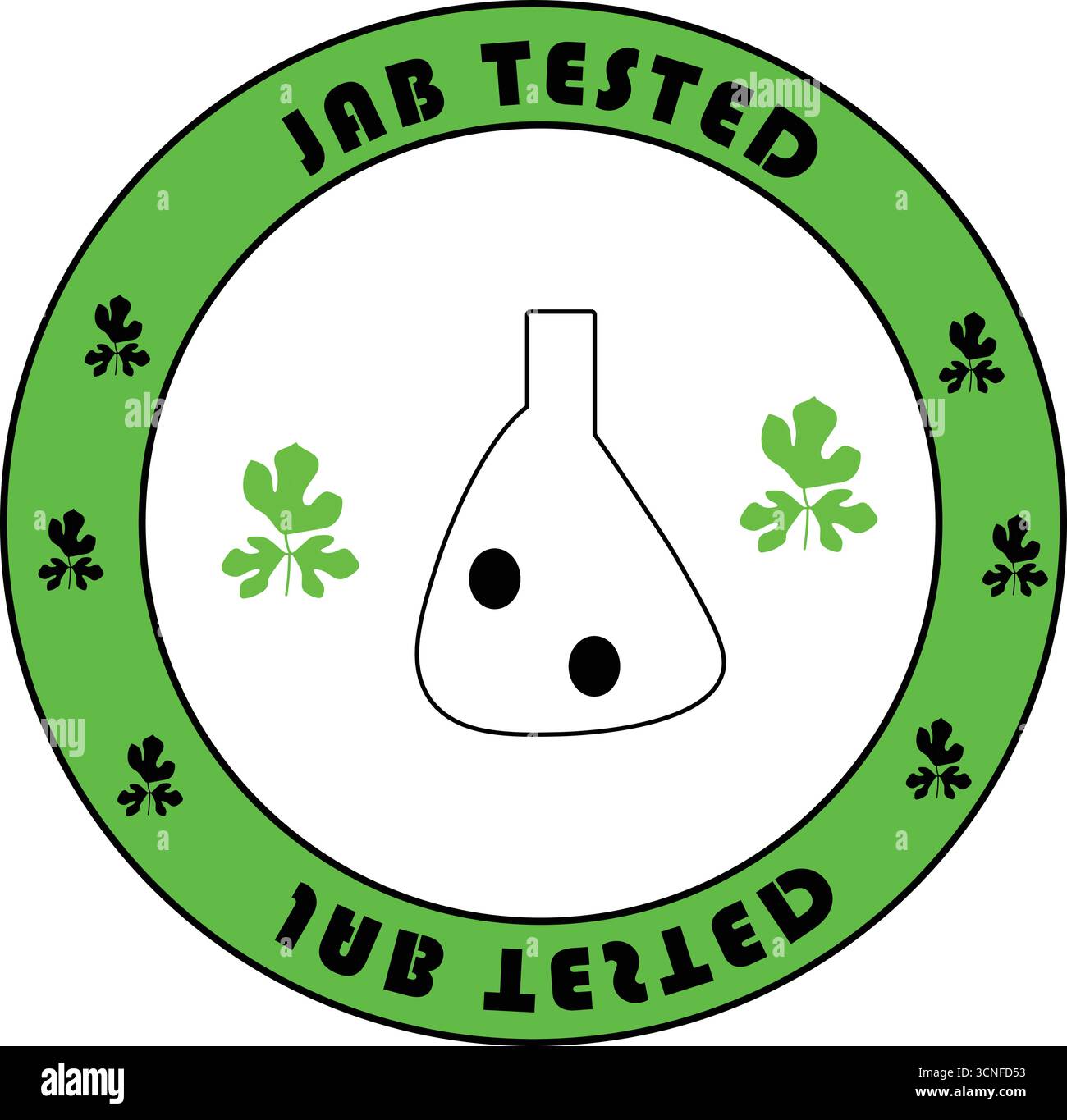 Jab Tested Badge Icon – Medical Laboratory Flask with Green Circular ...