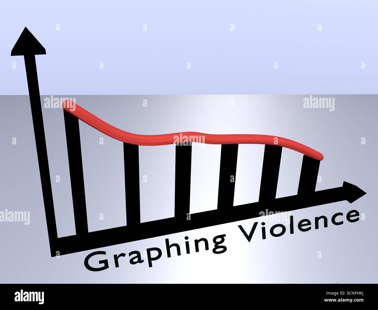 3D illustration of a graph, titled as Graphing Violence Stock Photo - Alamy