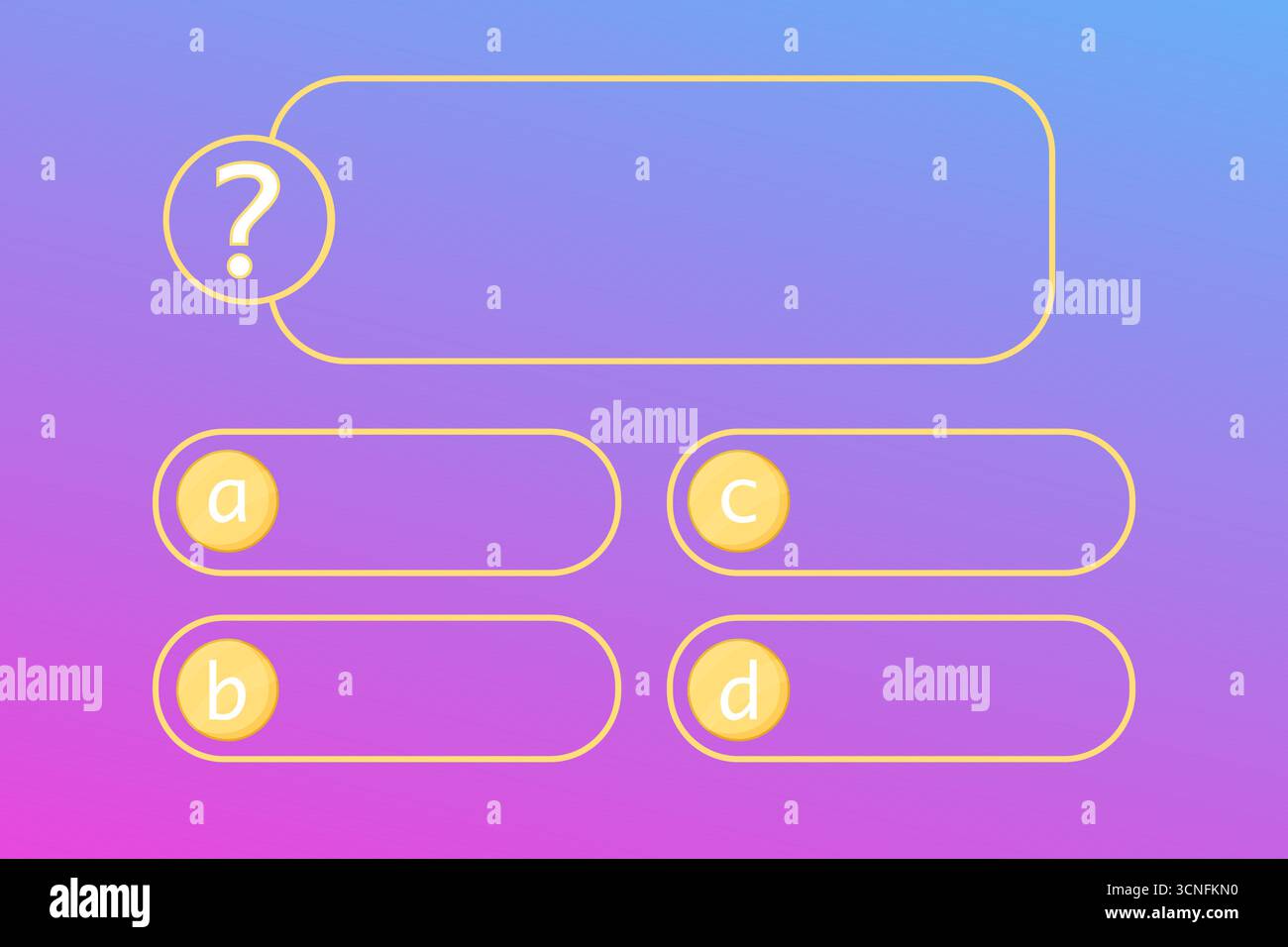 Quiz question interface game menu, show answer trivia template ...