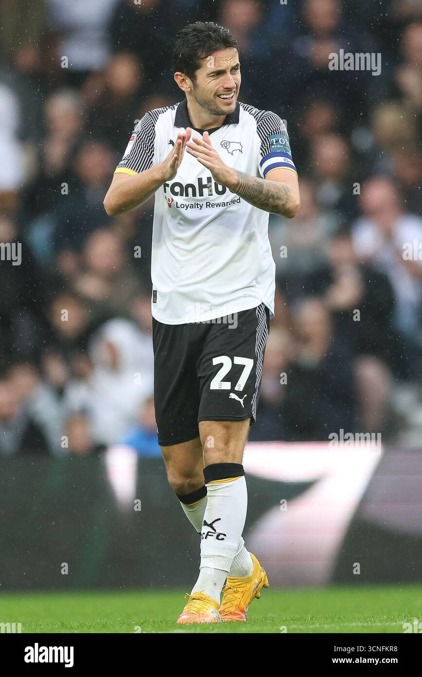 Derby County's Lewis Travis during the Sky Bet Championship match at ...