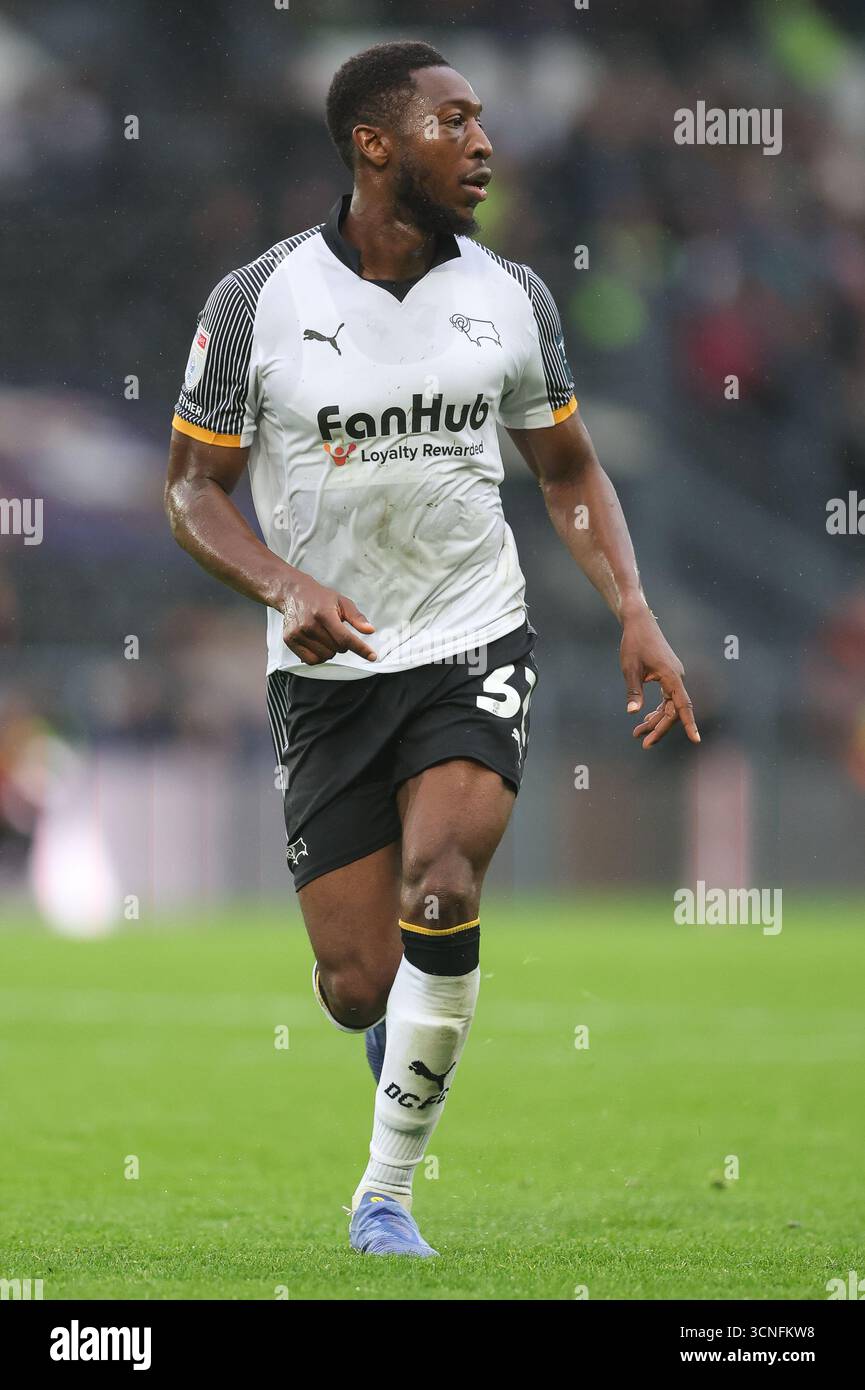 Derby County's Ebou Adams during the Sky Bet Championship match at ...