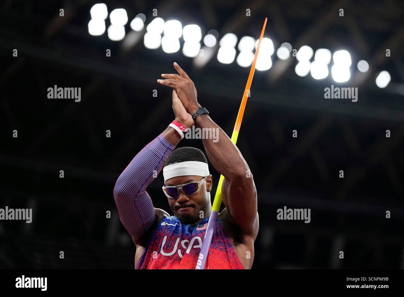 United States' Kyle Garland claps his hands during the decathlon ...