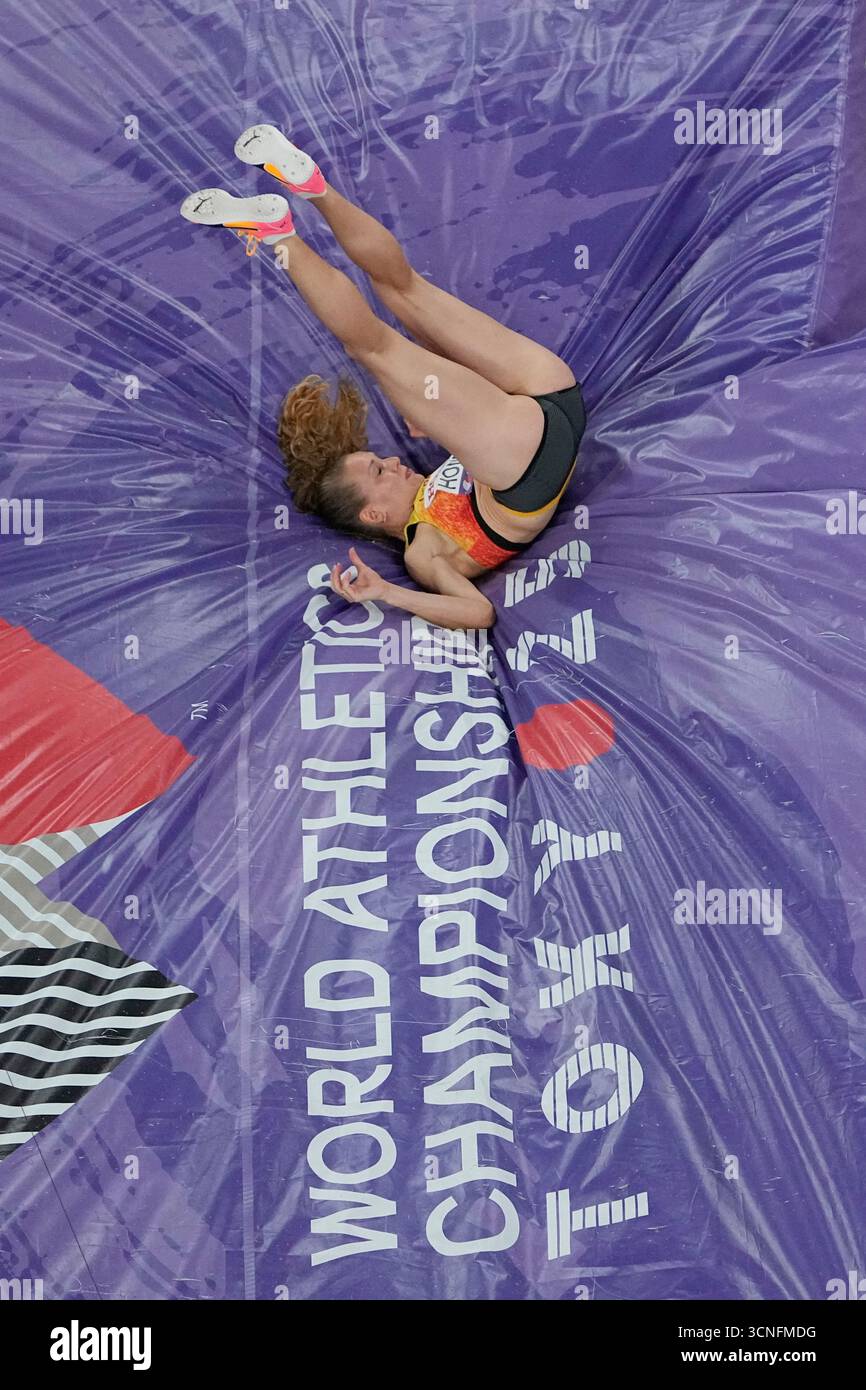 Germany's Christina Honsel competes in the women's high jump final at ...
