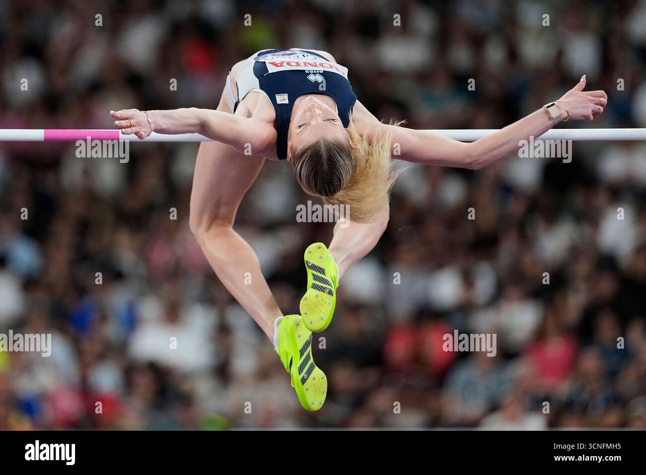 Cyprus' Elena Kulichenko competes in the women's high jump final at the ...