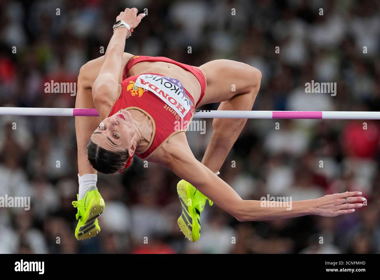 Montenegro's Marija Vukovic competes in the women's high jump final at ...