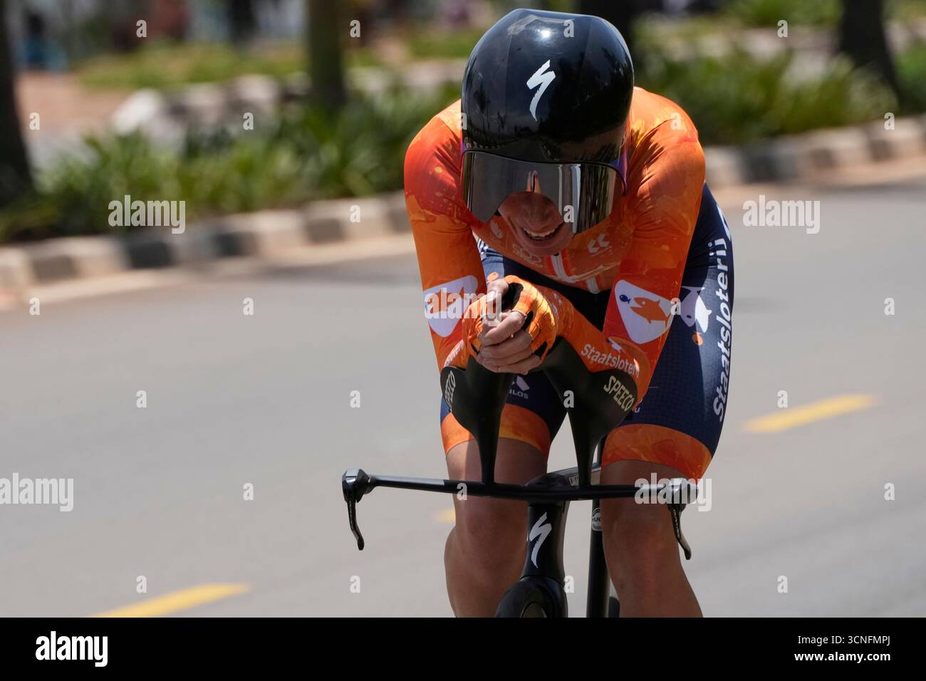 Netherlands' Demi Vollering competes, during the women's elite ...