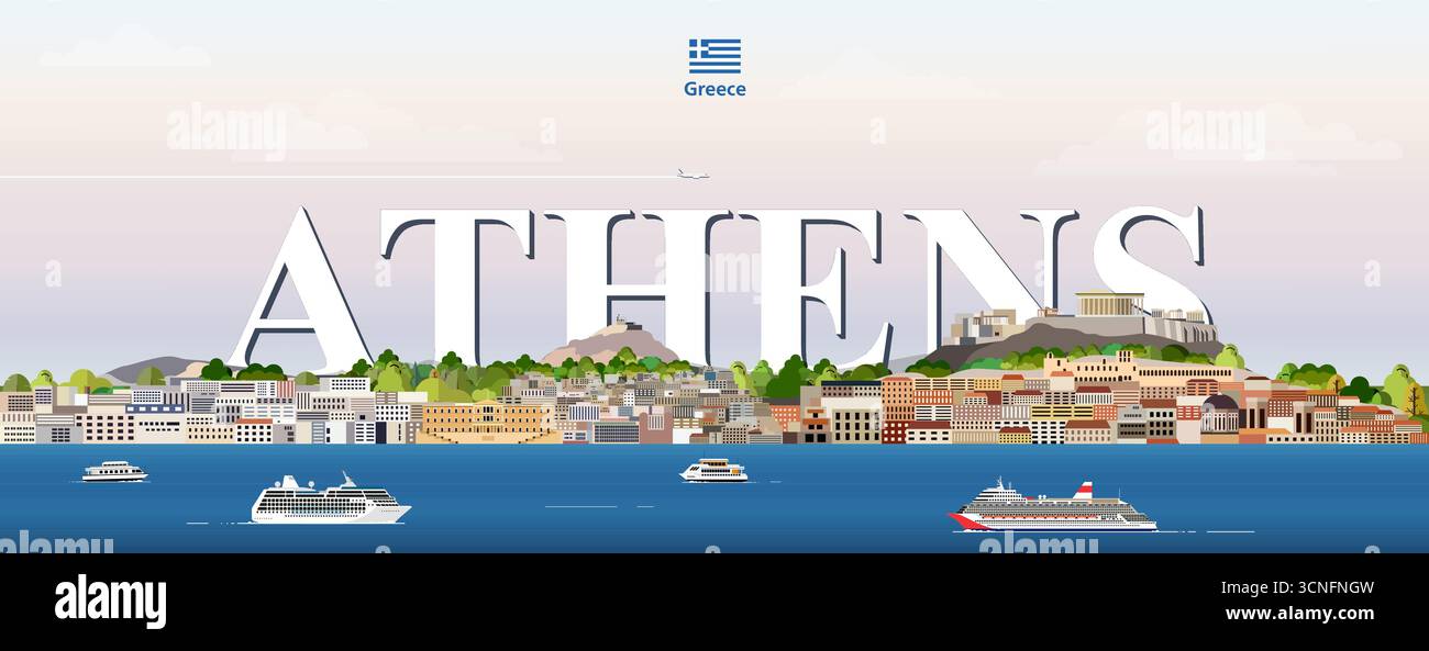 Urban travel athens Stock Vector Images - Alamy