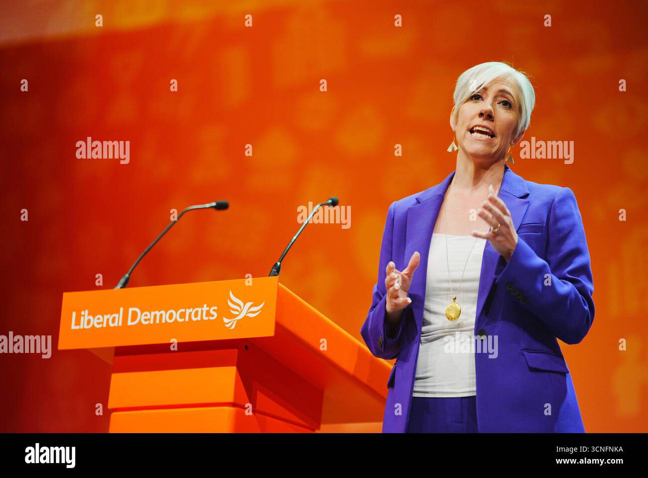 Deputy leader of the Liberal Democrats Daisy Cooper delivers her ...