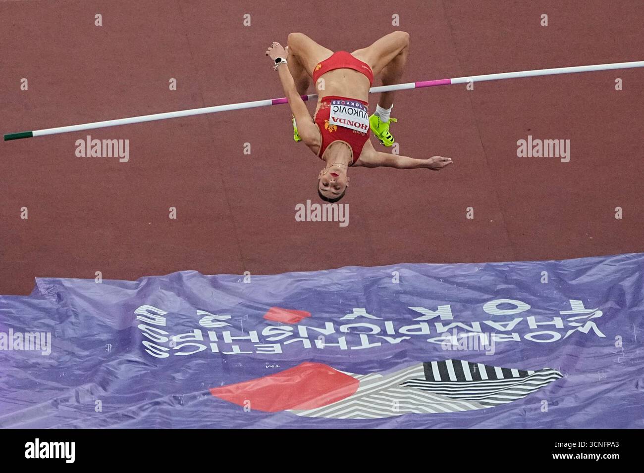 Montenegro's Marija Vukovic competes in the women's high jump final at ...