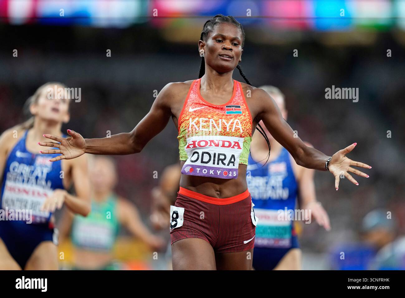Kenya's Lilian Odira wins the gold medal in the women's 800 meters final at the World Athletics ...