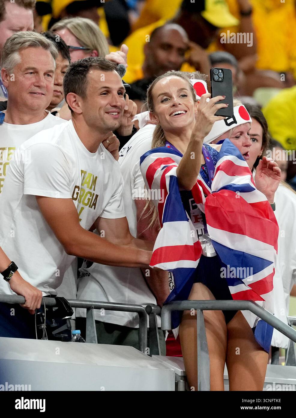 Great Britain's Georgia Hunter Bell celebrates with husband George ...