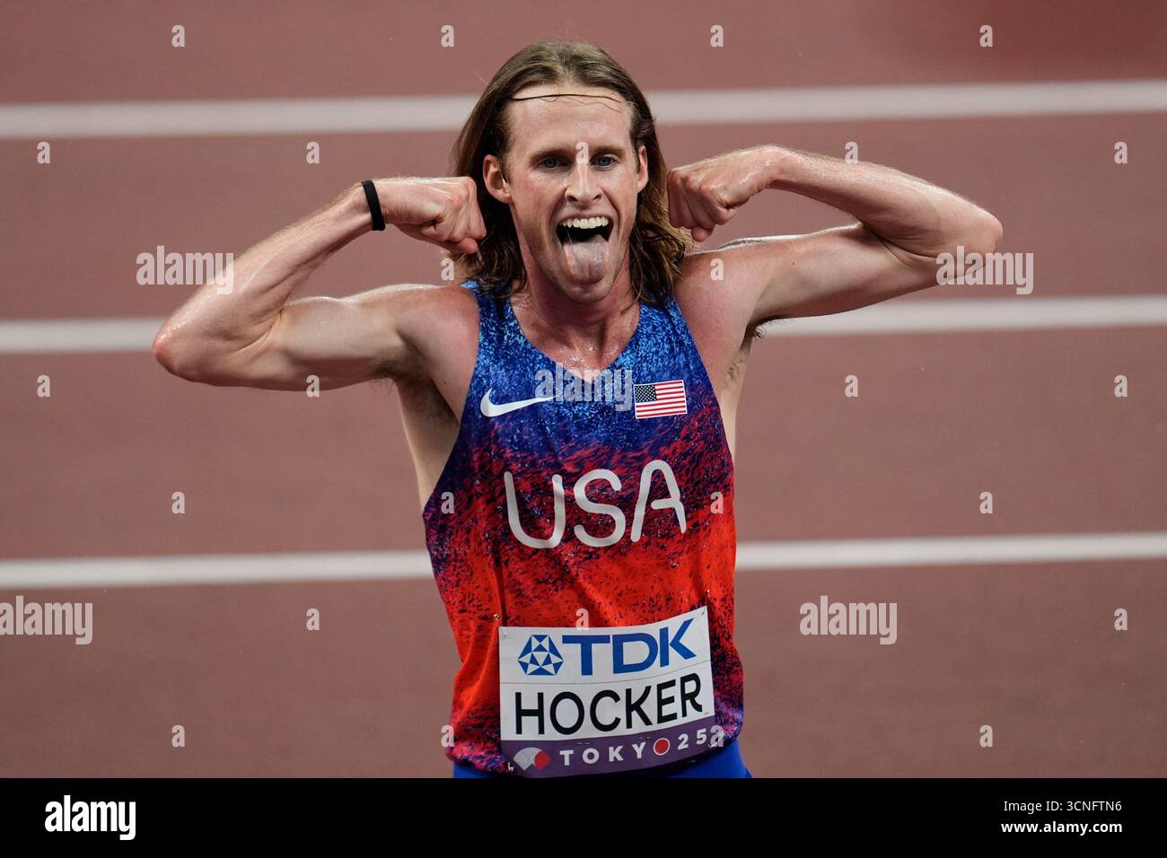 United States' Cole Hocker reacts as he won the gold medal in the men's ...