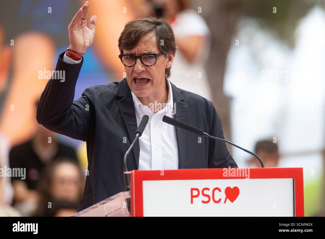 The president of the Generalitat de Catalunya, Salvador Illa, speaks ...