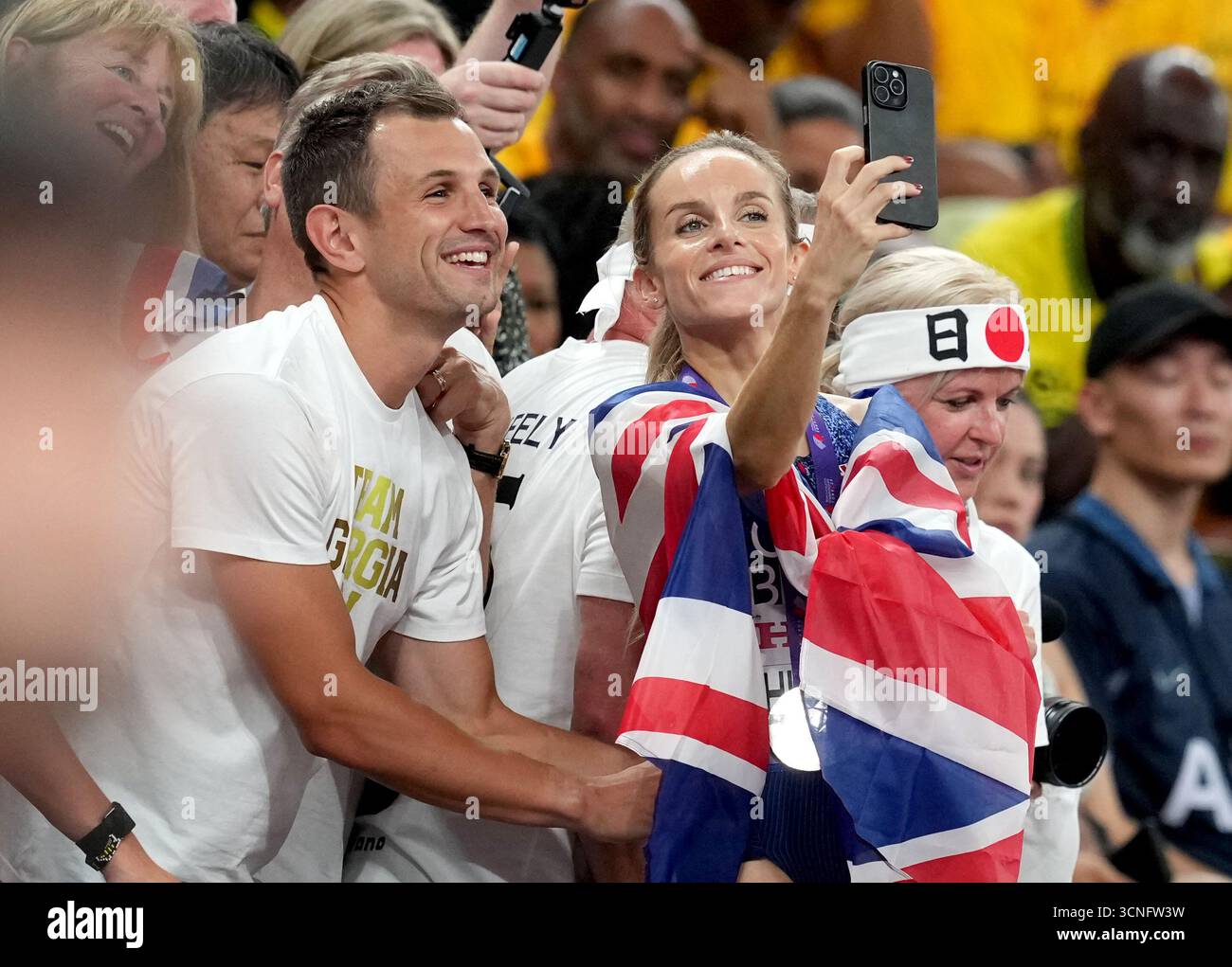 Great Britain's Georgia Hunter Bell celebrates with husband George ...