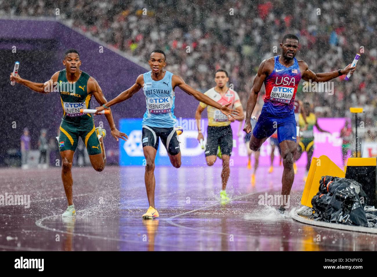 Tokyo, Japan 20250921. South Africa's Zakithi Nene, Botswana's Busang ...