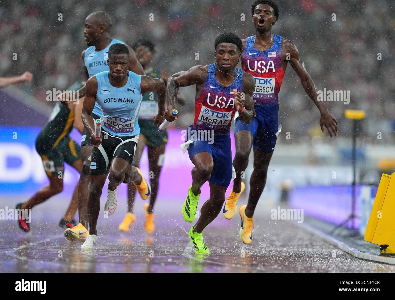 Botswana's Bayapo Ndori and USA's Khaleb McRae in action during the Men ...