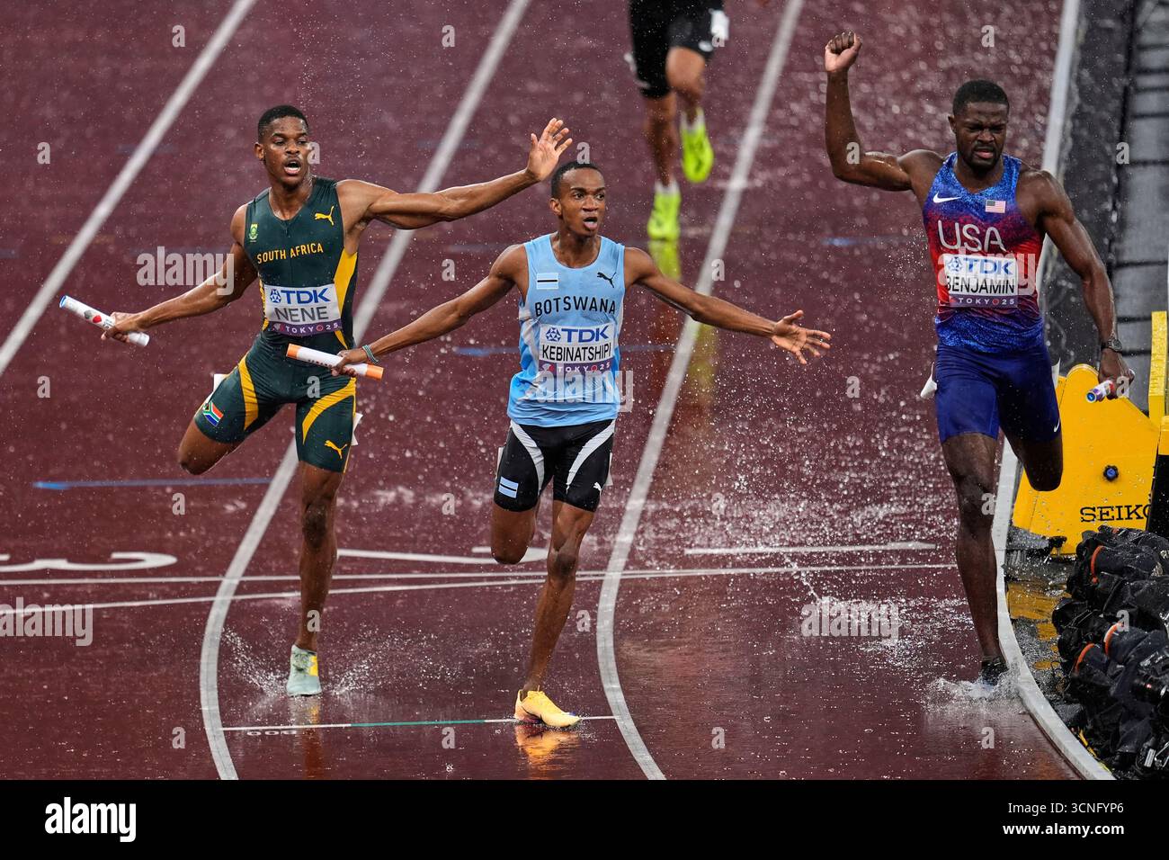 Botswana's Busang Collen Kebinatshipi, United States' Rai Benjamin and ...