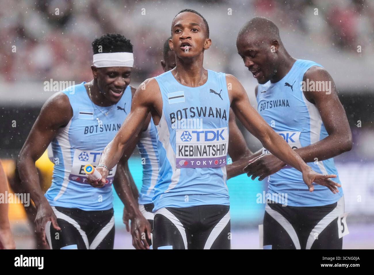 Botswana's Busang Collen Kebinatshipi celebrates with teammates after ...