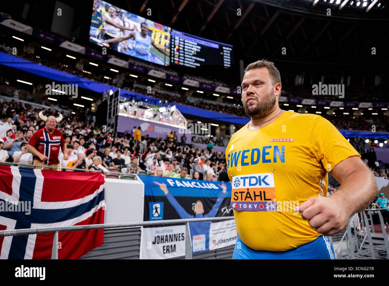 250921 Daniel Ståhl of Sweden as the men's discus throw final has been ...