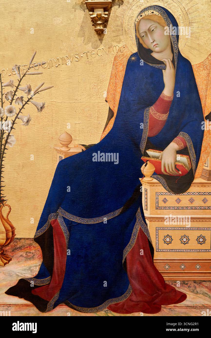Close up, Annunciation with St. Ansanus and St. Maxima, the Prophets ...