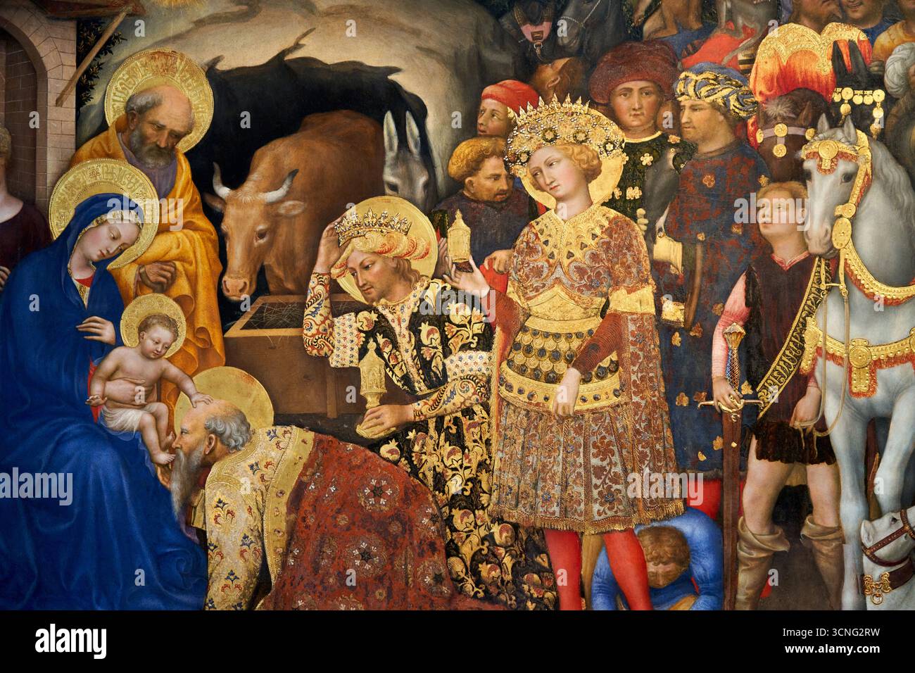 Close up, Adoration of the Magi. Christ in Judgement, the Annunciation ...
